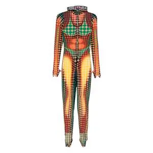 JEAN PAUL GAULTIER Multicolour Dotted Pattern Zip Fastening Jumpsuit - Orange