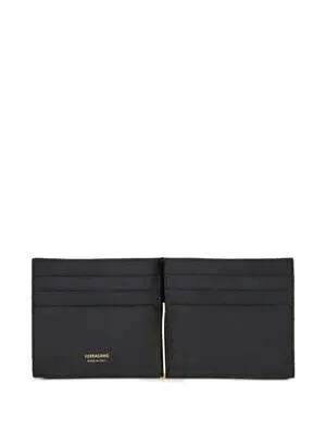 FERRAGAMO Bi-fold Gancio Money Clip Wallet - Black