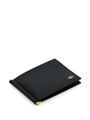FERRAGAMO Bi-fold Gancio Money Clip Wallet - Black