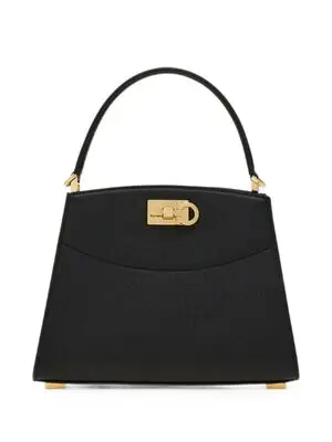 FERRAGAMO Top Handle Bag With Clasp - Black