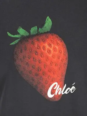 Chloé Printed Cotton T-shirt - Black