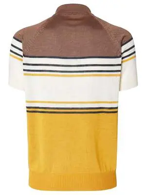 Fendi Striped Viscose Polo Shirt