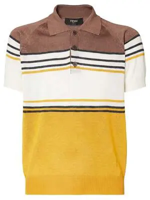 Fendi Striped Viscose Polo Shirt - Multicolor