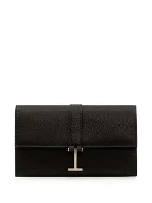 TOM FORD Leather Wallet On Strap - Black