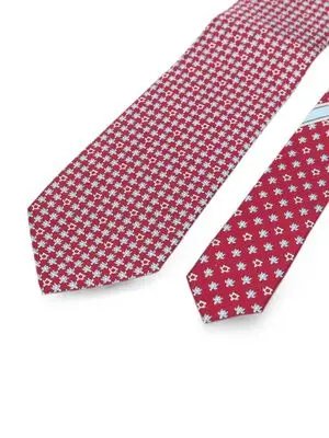 FERRAGAMO Animal Print Silk Neck Tie - Multicolor
