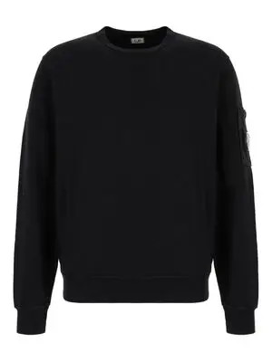 C.P. COMPANY Crewneck Sweatshirt With Logo Badge - Black