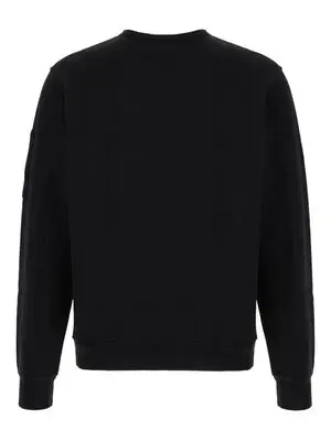 C.P. COMPANY Crewneck Sweatshirt With Logo Badge - Black