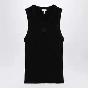 Loewe Ribbed Anagram Viscose Tank Top - Black
