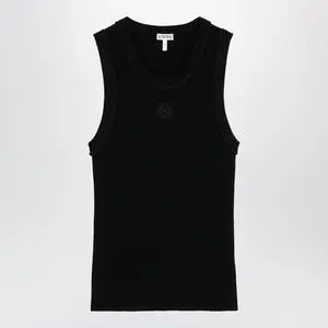 Loewe Ribbed Anagram Tank Top In Viscose - Black