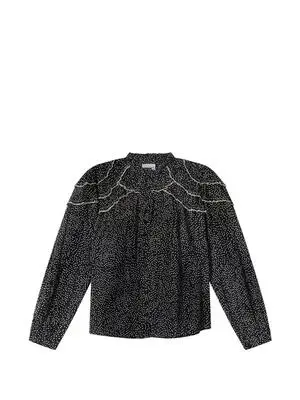 MARANT ETOILE Christa Polka Dot Print Gathered Top