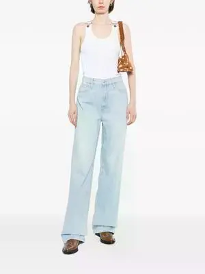 MOTHER Faded Effect Wide Leg Jeans