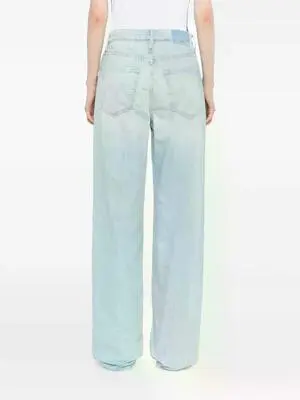 MOTHER Faded Effect Wide Leg Jeans