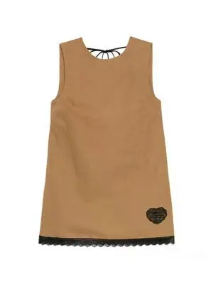 GANNI Lace-trimmed Sleeveless Dress - Brown