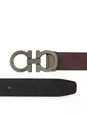 FERRAGAMO Reversible And Adjustable Gancini Belt - Brown