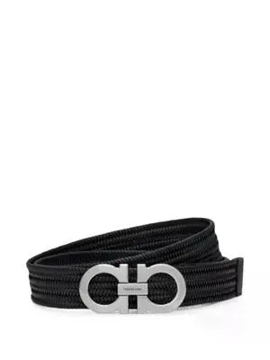FERRAGAMO Gancini Stretch Belt - Black