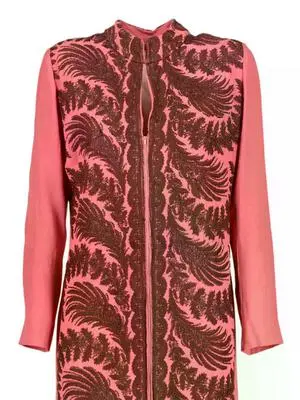 Vintage Embroidered Zip-up Maxi Dress