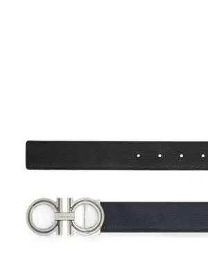FERRAGAMO Reversible And Adjustable Gancini Belt - Blue