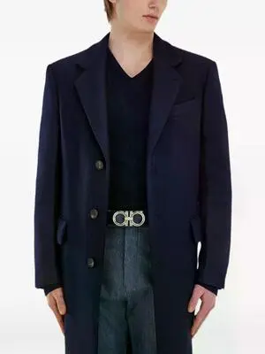 FERRAGAMO Reversible And Adjustable Gancini Belt - Blue