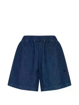 Emporio Armani Pinstripe Elasticated Mini Shorts