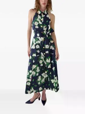 Carolina Herrera Rose Print Maxi Dress