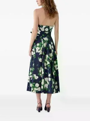 Carolina Herrera Rose Print Maxi Dress