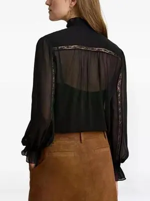 Ralph Lauren Lace-trim Pintucked Blouse