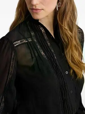 Ralph Lauren Lace-trim Pintucked Blouse