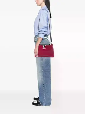 LOUIS VUITTON Tricolor Capucines Pm Satchel - Red
