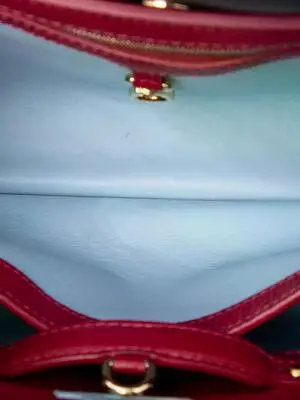 LOUIS VUITTON Tricolor Capucines Pm Satchel - Red