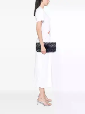 Dior Oblique Canvas Fold Over Clutch Bag - Blue