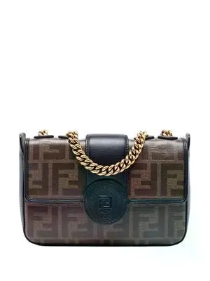 Fendi Mini Ff 1974 Glazed Fabric Stamp Patch Crossbody Bag - Brown