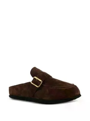 Prada Buckle-fastening Shearling-lined Slippers