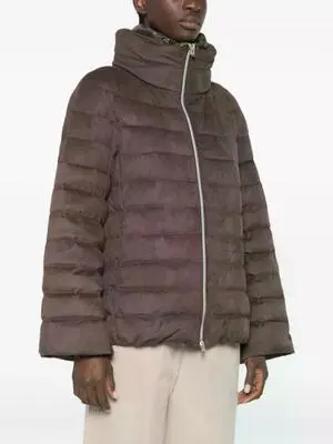 Herno Quilted Suede-effect Jacket