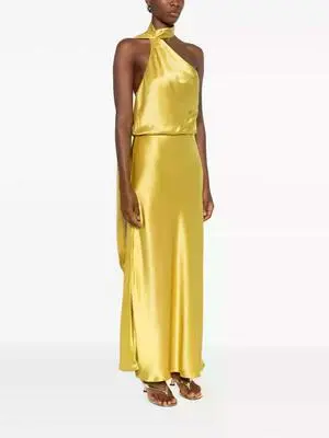 Staud Estelle One-shoulder Draped Maxi Dress - Yellow