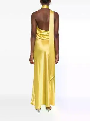 Staud Estelle One-shoulder Draped Maxi Dress - Yellow