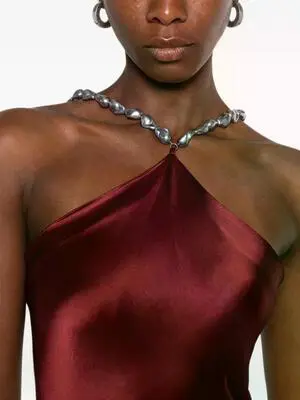 Staud Cadence Beaded Halterneck Maxi Dress