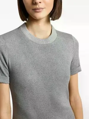 Peserico Ribbed Knit V-neck T-shirt