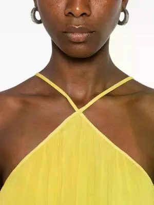 Staud Dasha Pleated Halterneck Maxi Dress