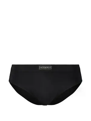 Iceberg Logo-patch Swim Briefs - Black