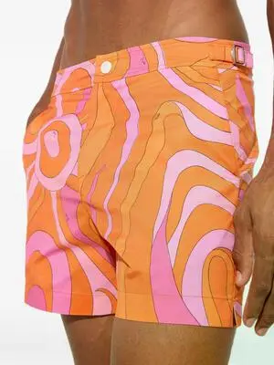 Emilio Pucci Marmo-print Swim Shorts
