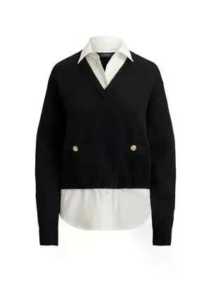 Ralph Lauren Layered Button-trim V-neck Sweater