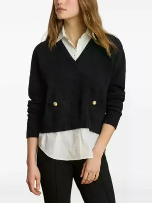 Ralph Lauren Layered Button-trim V-neck Sweater