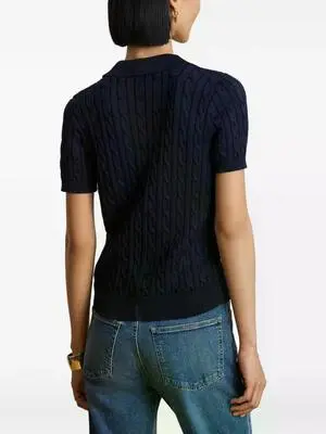 Ralph Lauren Navy Cable Knit T-shirt - Blue
