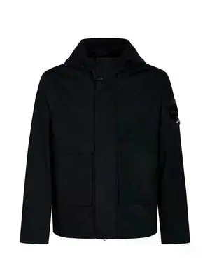 Stone Island Long-sleeve Hooded Jacket With Logo Patch