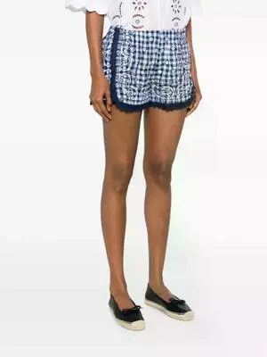 ORSINA Gingham Bandana-print Shorts