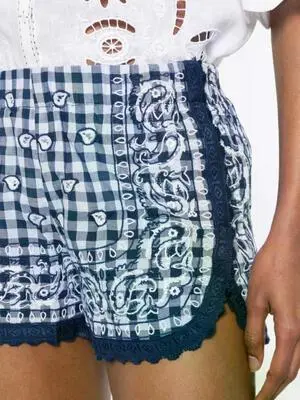 ORSINA Gingham Bandana-print Shorts