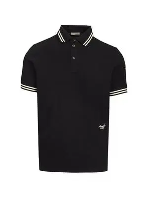 Moncler Logo-patch Polo Shirt - Black