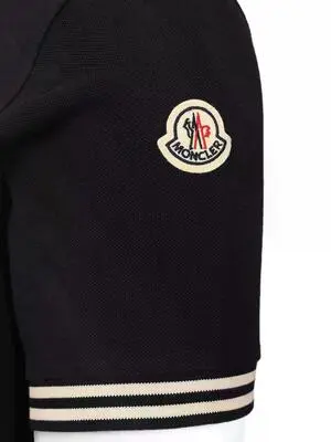 Moncler Logo-patch Polo Shirt - Black