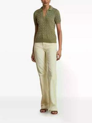 Ralph Lauren Cable-knit Short-sleeve Polo Sweater