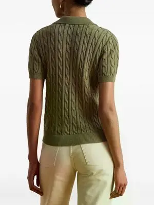 Ralph Lauren Cable-knit Short-sleeve Polo Sweater